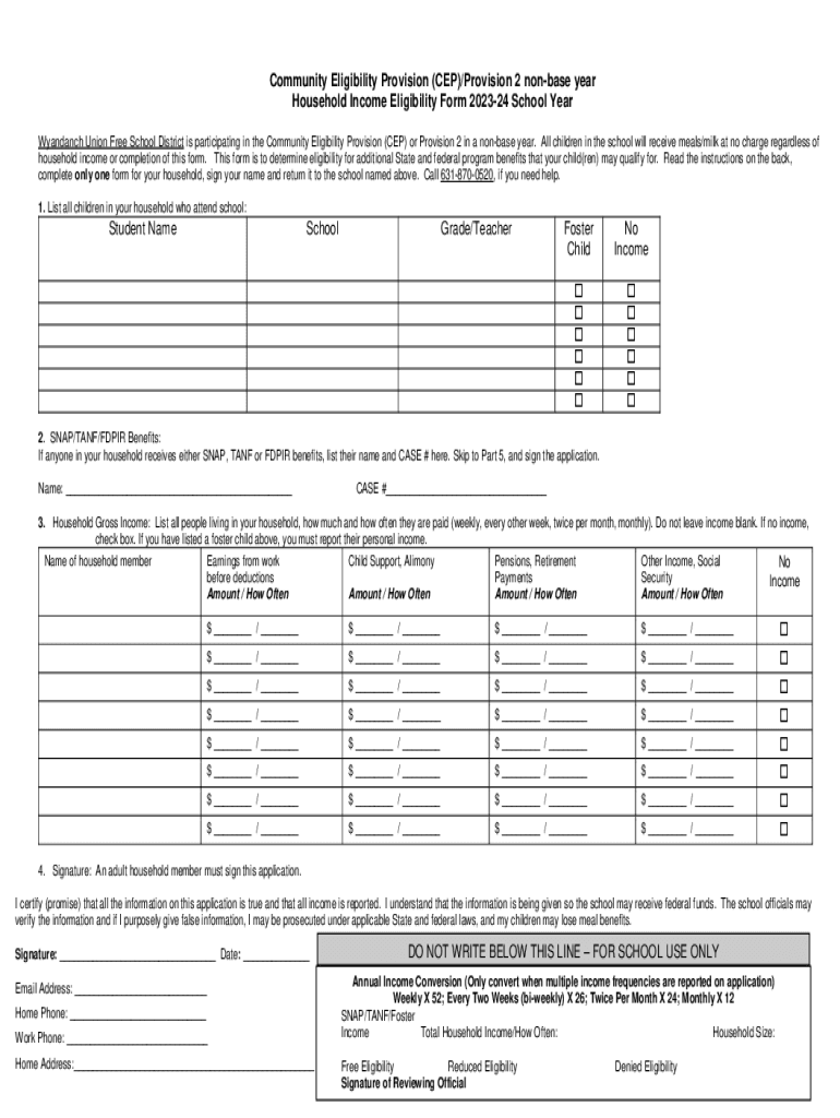 Fillable Online 2023-24 CEP English household income form.pdf Fax Email ...