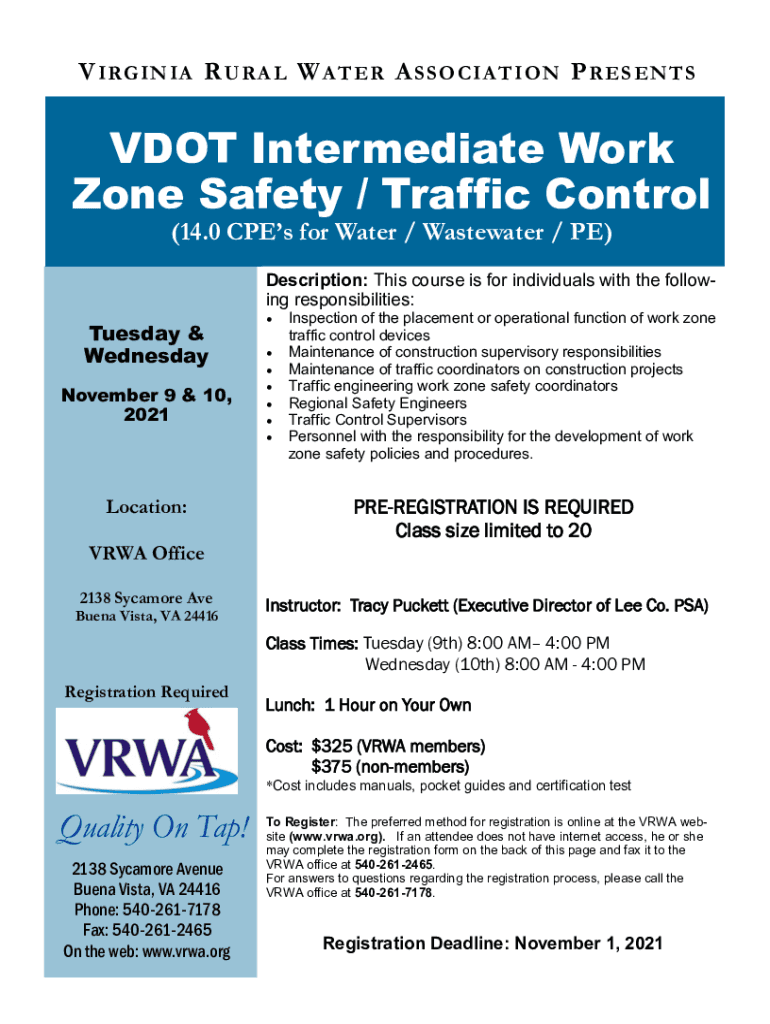 Fillable Online Virginia Rural Water Association provides training and ...