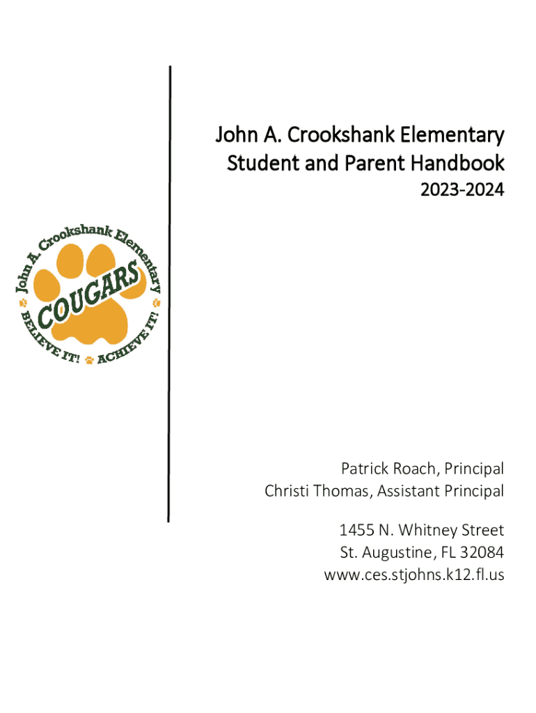Fillable Online www-ces stjohns k12 fl John A. Crookshank Elementary ...