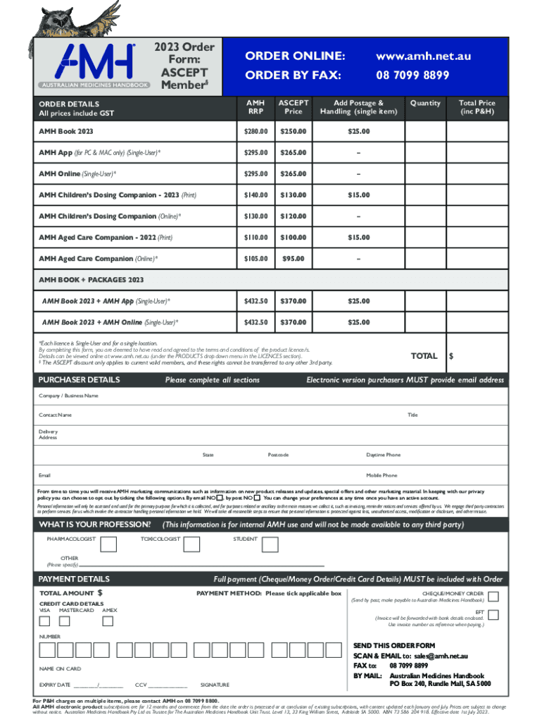 Fillable Online shop amh net Australian Medicines Handbook: Home Page ...