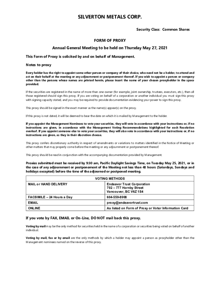 Fillable Online PROXY Print Set FINAL no blank pages pdfs Current Folio ...