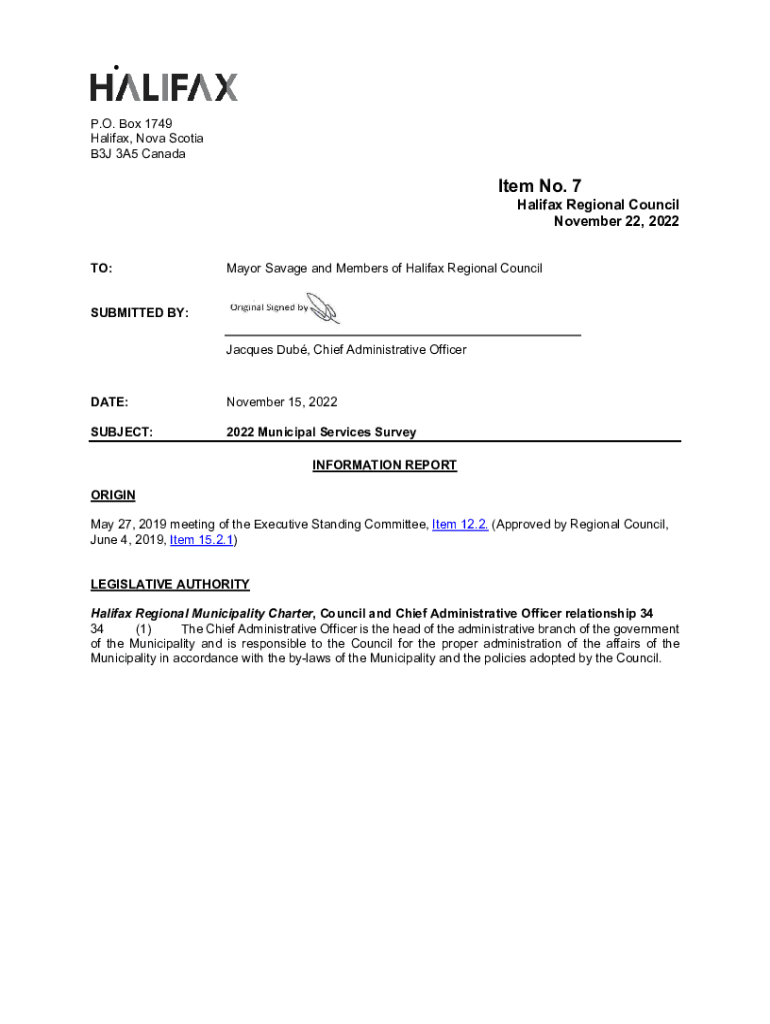 Fillable Online Mayor Savage and Members of Halifax Regional Council ... Fax Email Print - pdfFiller