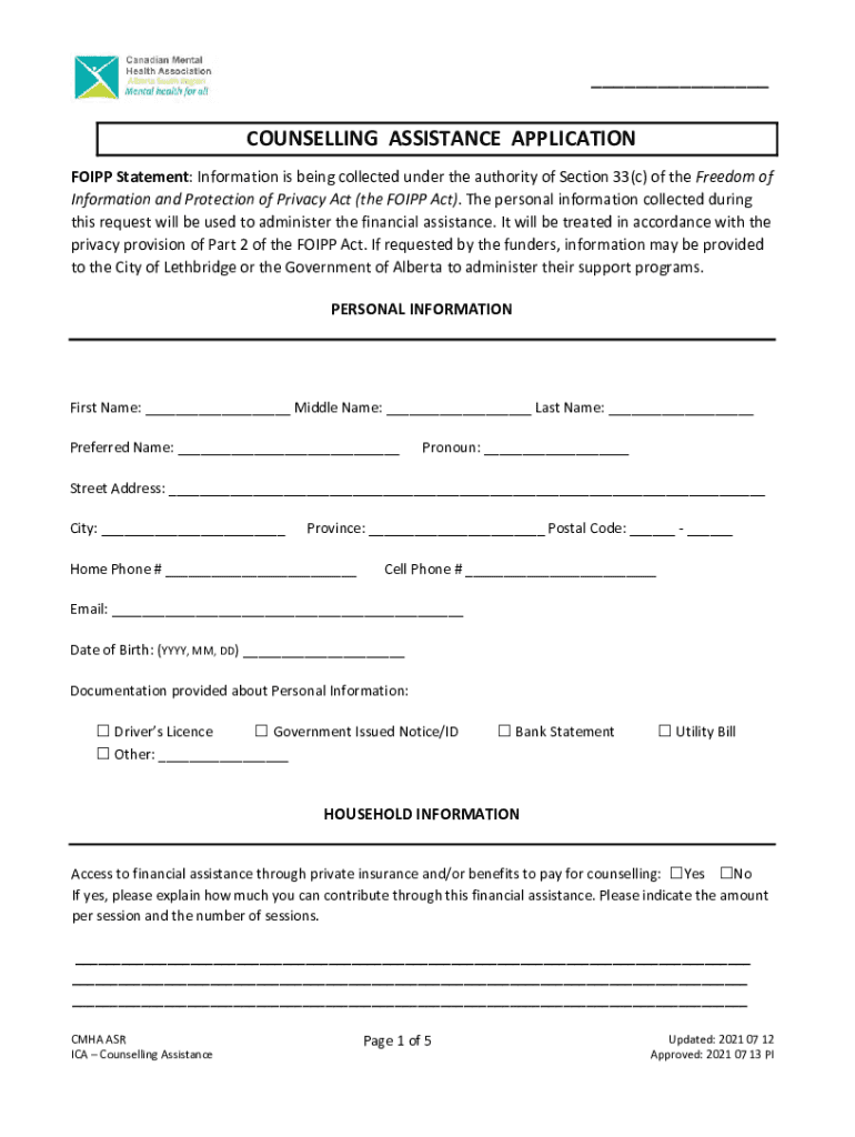 Fillable Online Counselling Assistance Request Fax Email Print - pdfFiller