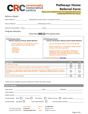 Fillable Online El CRC es una organizacin de la comunidad que asiste a ...