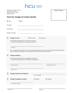 Fillable Online Form for change of contact details Fax Email Print ...