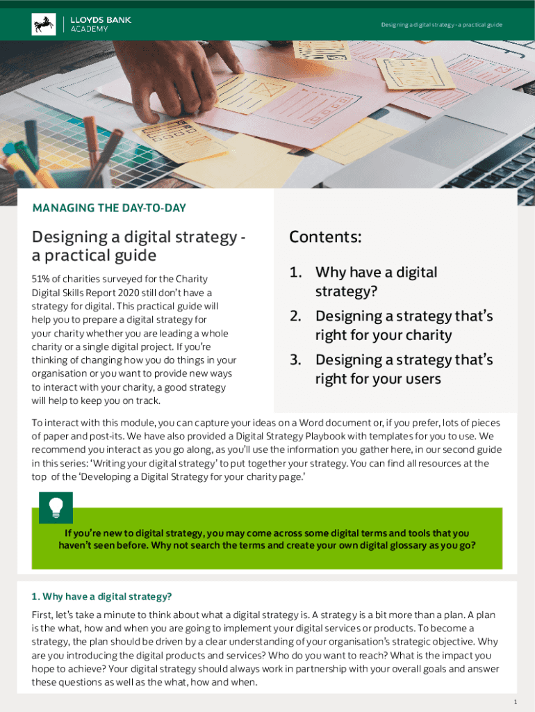 Fillable Online Designing a digital strategy - a practical guide ...