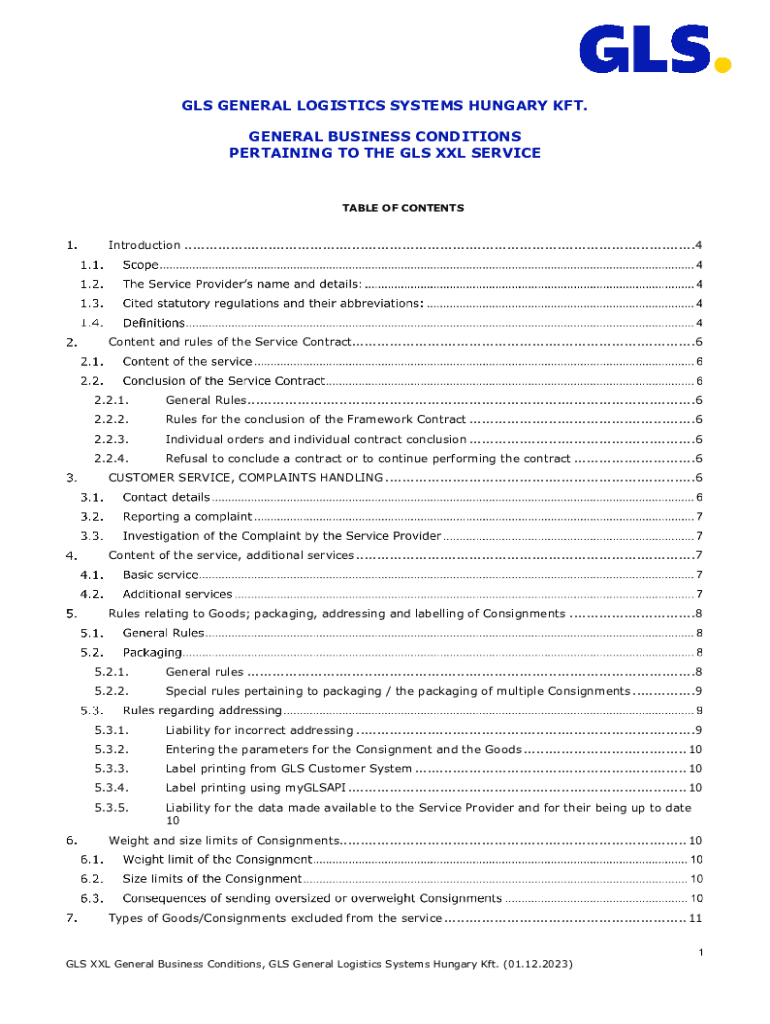 Fillable Online GLS Hungary: HomeGLS Parcel Service Fax Email Print ...