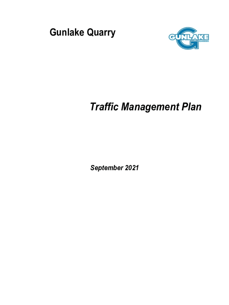 Fillable Online Gunlake Quarries Traffic Management Plan. Gunlake ...