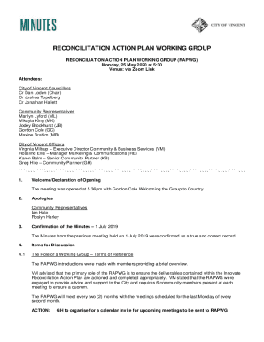 Fillable Online Our RAP Working Group - Reconciliation Action Plan Fax ...