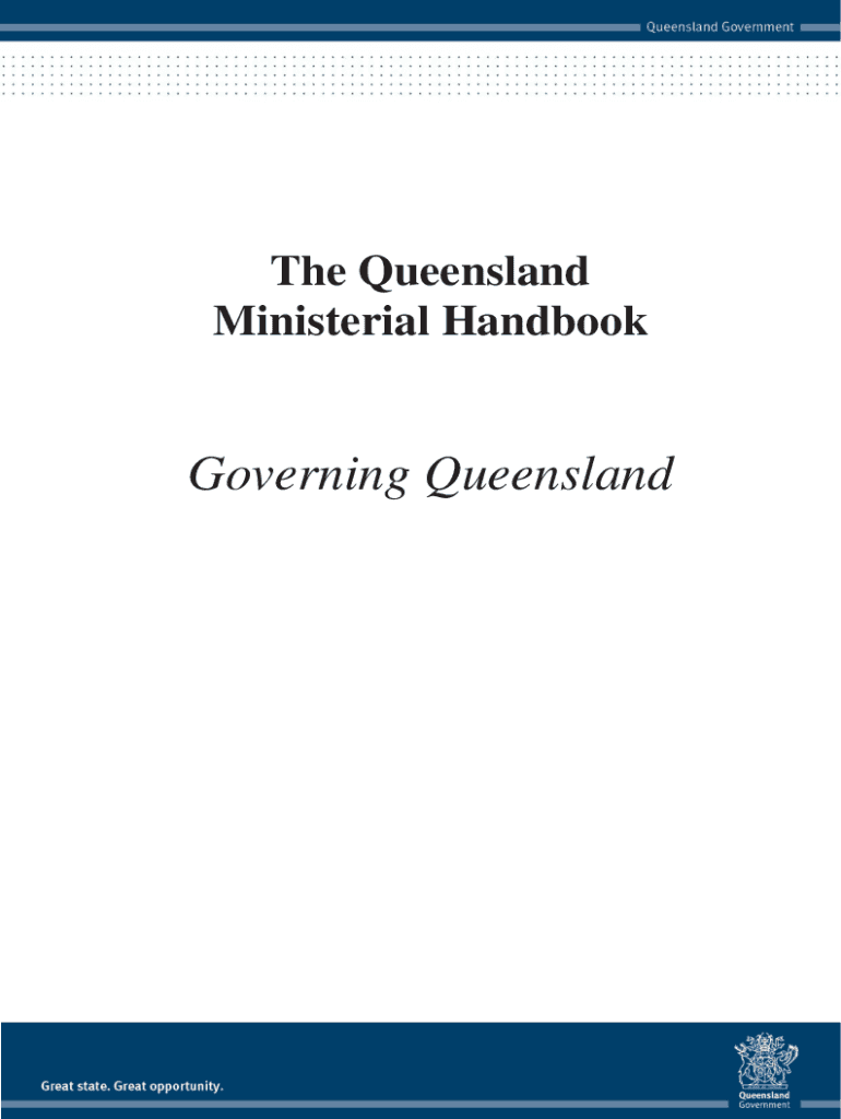 Fillable Online cabinet qld gov The Queensland ministerial handbook ...