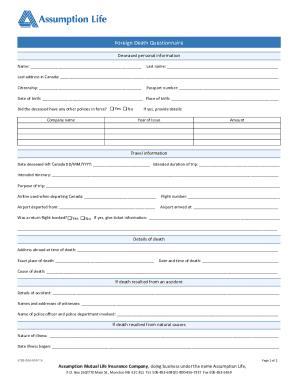 Fillable Online Death abroad fact sheet Fax Email Print - pdfFiller