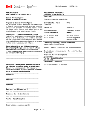 Remplissable En Ligne No de l'invitation : 1000341293 Page 1 of 112 Fax Email Imprimer - pdfFiller