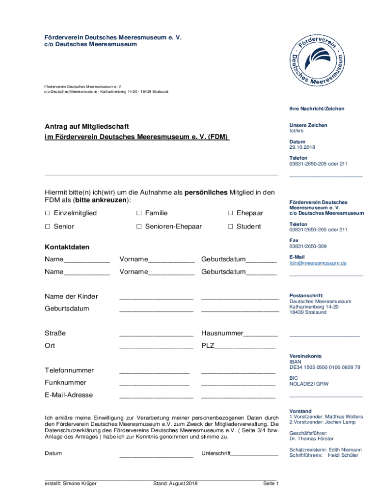 Ausfüllbar Online ber den Verein Fax Email Drucken - pdfFiller