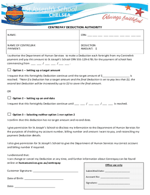 Fillable Online CENTREPAY DEDUCTION AUTHORITY CONSENT FORM Fax Email ...