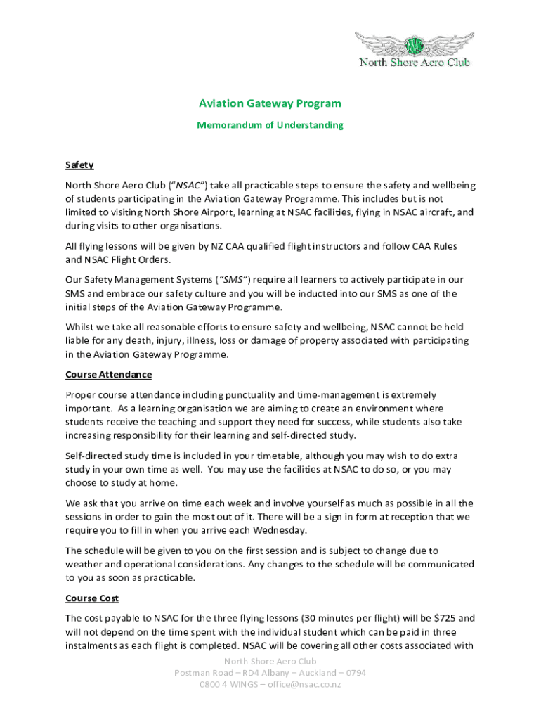 Fillable Online Aviation Science Professional Pilot DegreeNSCC Fax ...