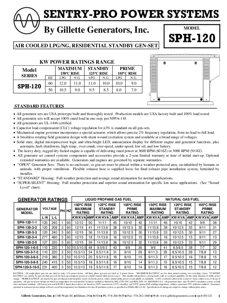 Fillable Online By Gillette Generators, Inc Fax Email Print - pdfFiller