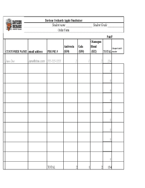 Fillable Online Davison Orchard Tracking sheet Fax Email Print - pdfFiller