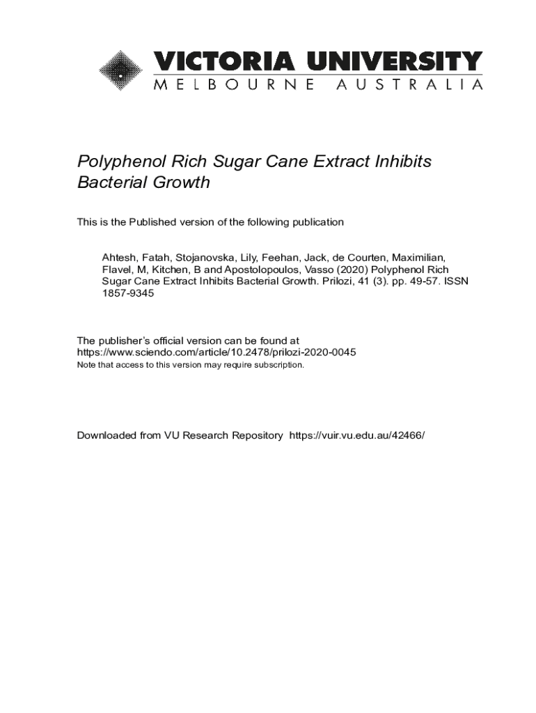 Fillable Online Polyphenol Rich Sugar Cane Extract Inhibits Bacterial ...