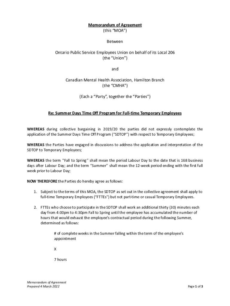 Fillable Online 1 MEMORANDUM OF AGREEMENT (MOA) BETWEEN Fax Email Print ...