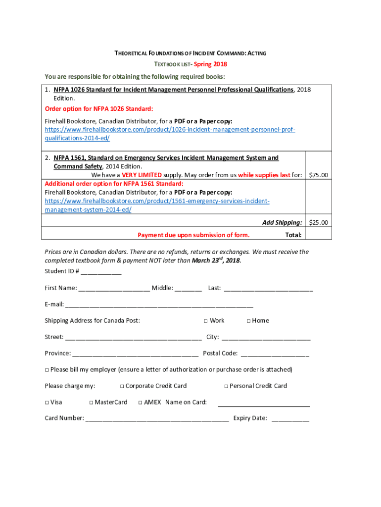 Fillable Online 1. NFPA 1026 Standard for Incident Management Personnel ...