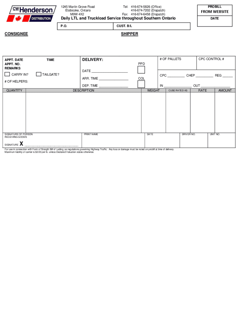 Fillable Online Shipping forms/Downloads Fax Email Print - pdfFiller