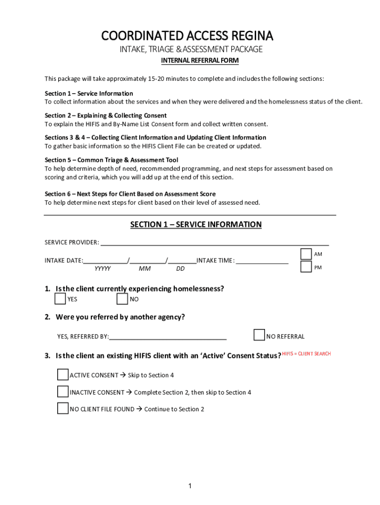 Fillable Online Fillable Online Services: Coordinated Access Fax Email Print Fax Email Print ...