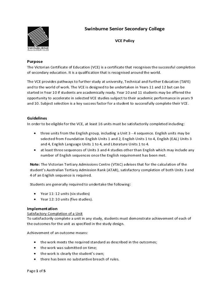 Fillable Online sssc vic edu Victorian Certificate of Education at ...