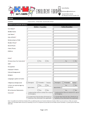 Fillable Online ENROLMENT FORM Casula Public School Fax Email Print - pdfFiller