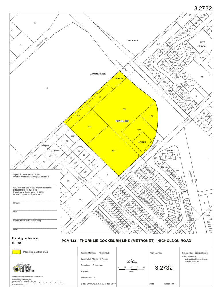 Fillable Online Planning Control Area No. 133 Thornlie cockburn link ...