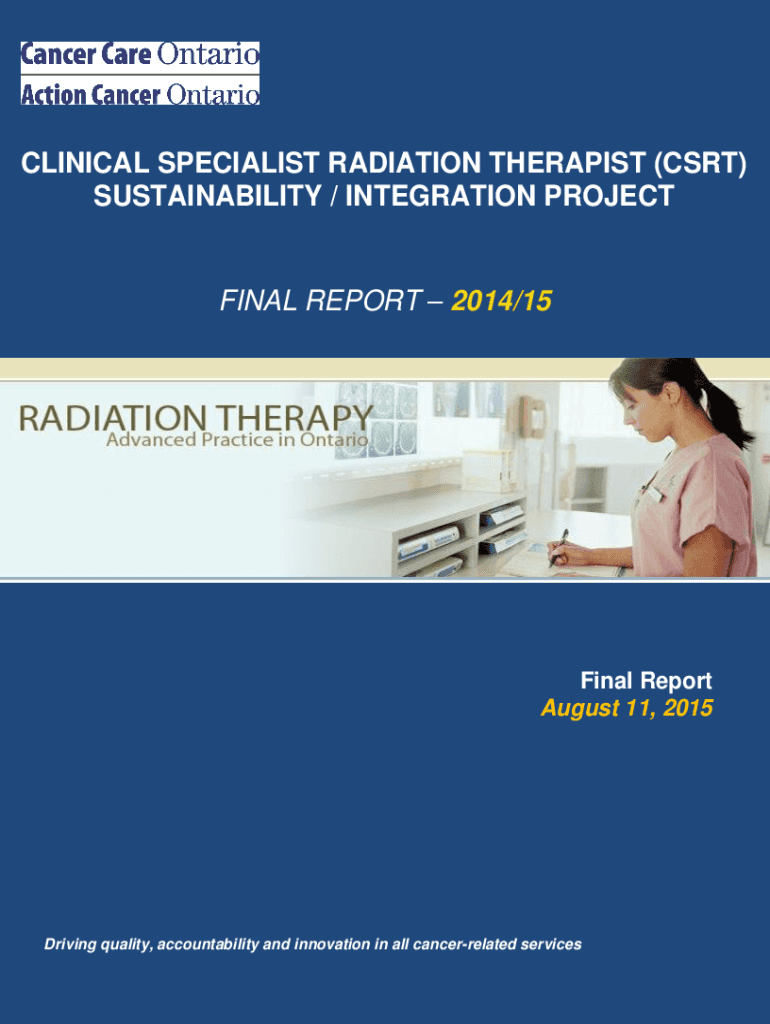 Fillable Online Clinical Specialist Radiation Therapist (CSRT) Community ... Fax Email Print ...