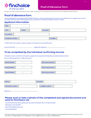 Fillable Online Proof-of-Allowance-Form Fax Email Print - pdfFiller