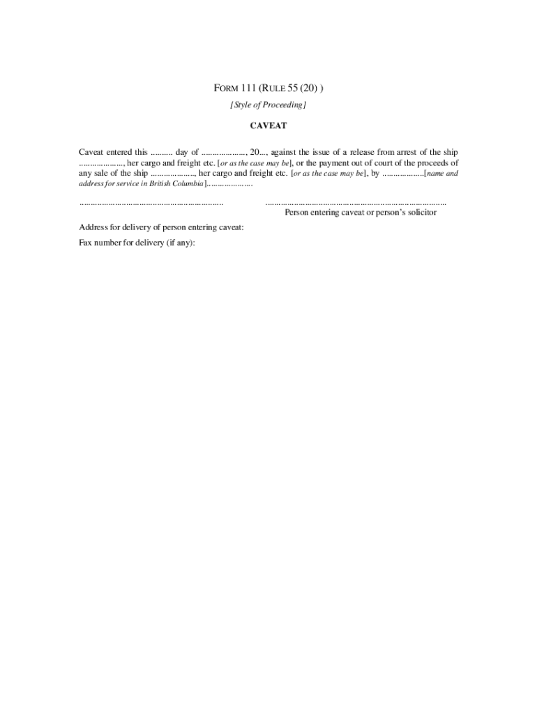 Fillable Online FORM 111 (RULE 55 (20) ). Supreme Court Rules, Form 111 ...