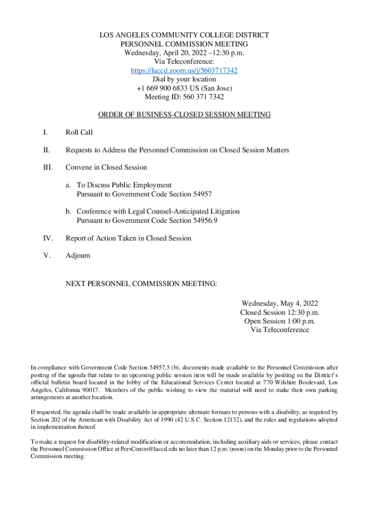 Fillable Online Los Angeles Community College District - AACC Fax Email Print - pdfFiller