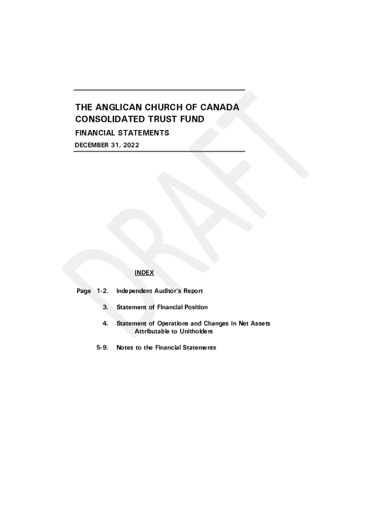 Fillable Online St. Matthew's Anglican Church Financial Statements Fax ...