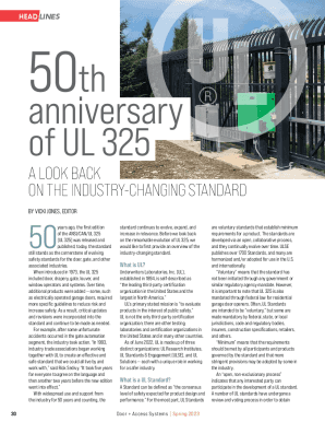 Fillable Online anniversary of UL 325 Fax Email Print - pdfFiller