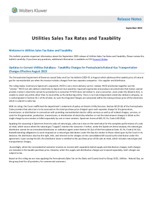 Fillable Online Utilities Sales Tax Rates and Taxability Fax Email ...