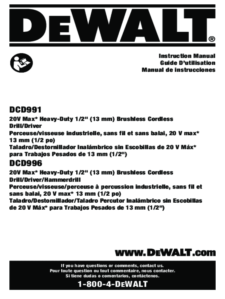 Completable En línea DEWALT DCD991 Cordless Brushless Drill Driver ...