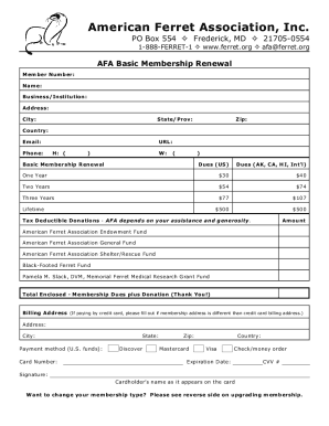 Fillable Online About the AFA: Membership in the ... Fax Email Print ...