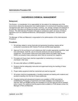 Fillable Online Chemical Management and Permissible Exposure Limits ...
