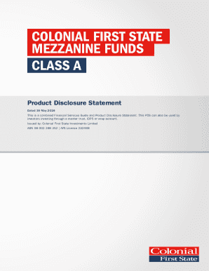 Fillable Online Changes to Colonial First State Mezzanine Funds - Class ...