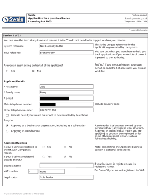Fillable Online services swale gov Appendix A - App form.pdf Fax Email Print - pdfFiller