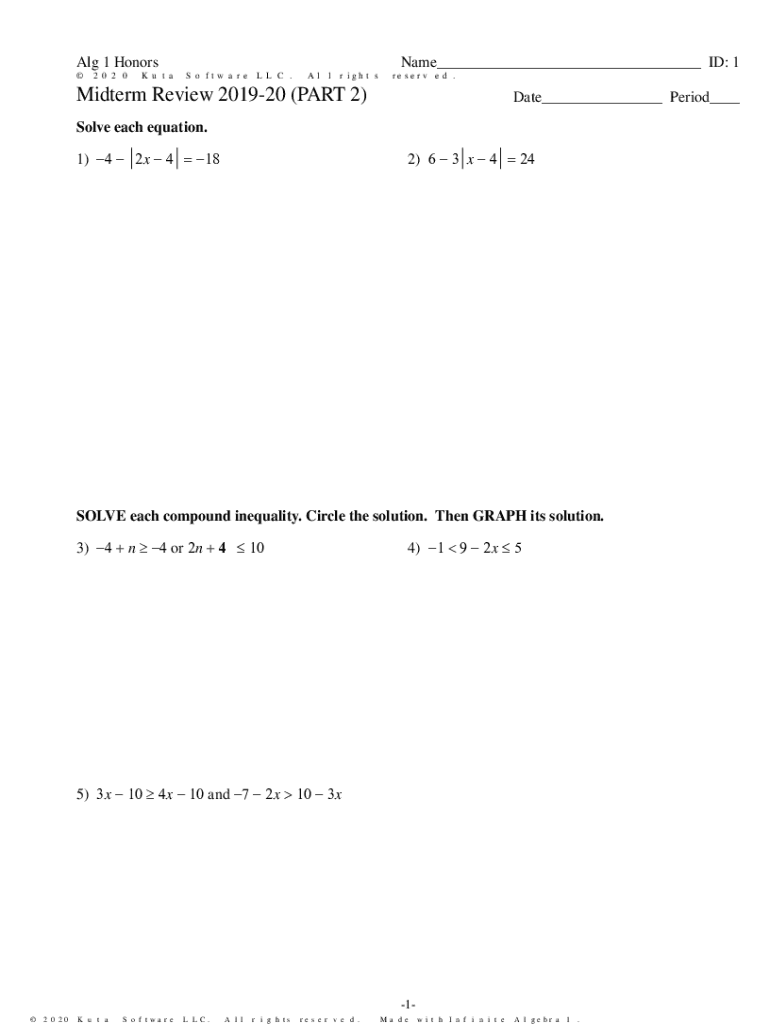 Fillable Online ALGEBRA 1 Midterm Review LIVE STREAM - YouTube Fax Email Print - pdfFiller