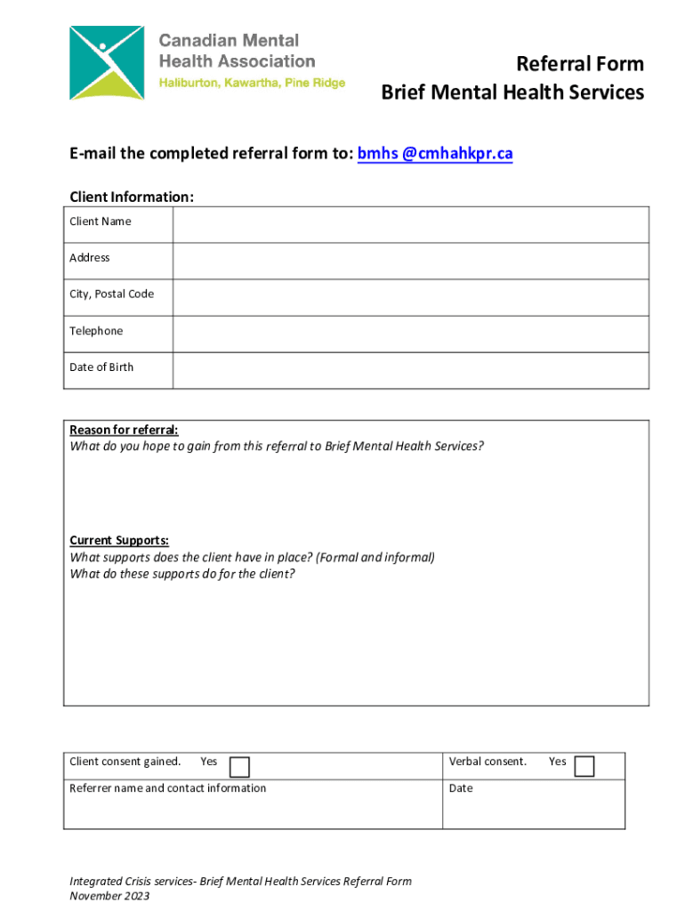 Fillable Online Urgent Behavioral Health Screening Form Fax Email Print ...