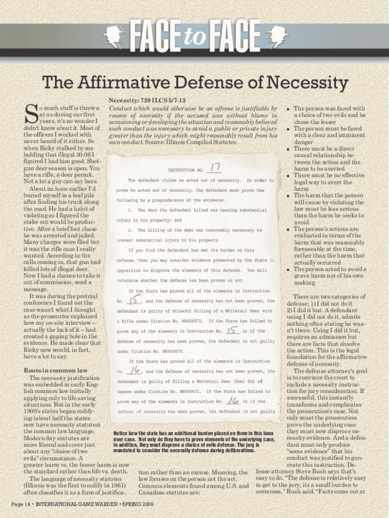 Fillable Online The Necessity Defense And The Failure Of Tort Theory ...