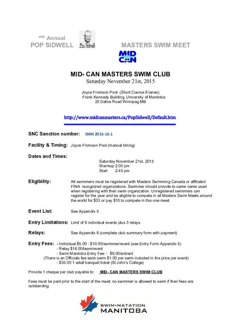 Fillable Online Joyce Fromson Pool Rec Swim Schedule Fax Email Print ...