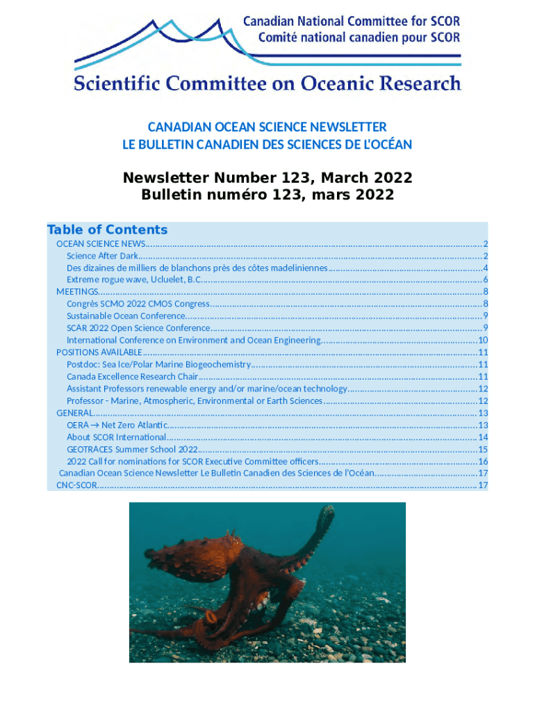 Fillable Online canadian ocean science newsletter le bulletin canadien ... Fax Email Print ...