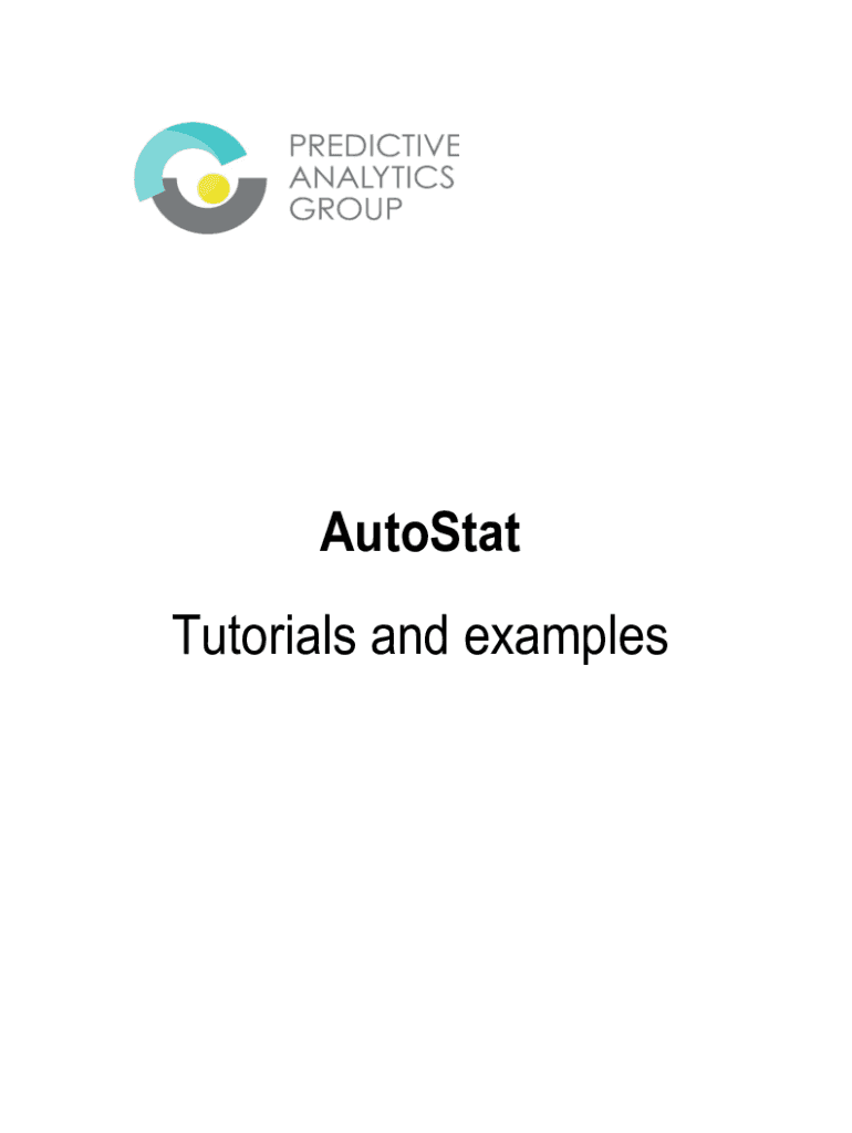 Fillable Online AutoStat Tutorials and examples Fax Email Print - pdfFiller