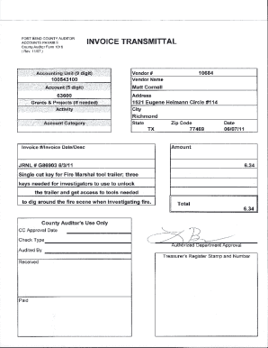 Fillable Online INVOICE TRANSMITTAL "ze-epval Fax Email Print - pdfFiller