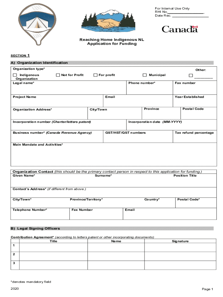 Fillable Online Reaching Home - Indigenous Homelessness funding stream Fax Email Print - pdfFiller