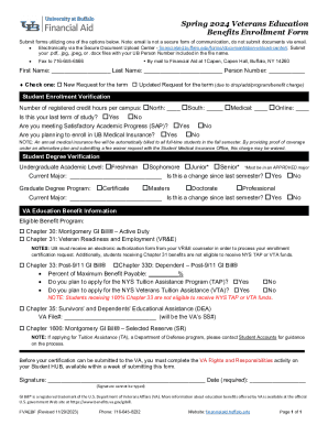 Fillable Online financialaid buffalo Spring 2024 Veterans Education Benefits Enrollment Form Fax ...